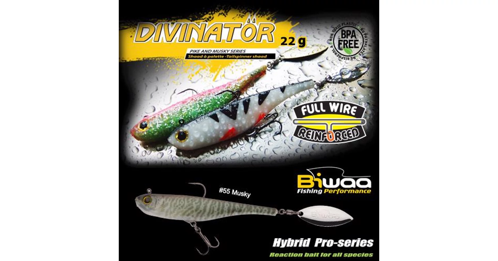 Biwaa Divinator Junior 14cm 22g 55 Musky spinnertail - Spinnertail ...